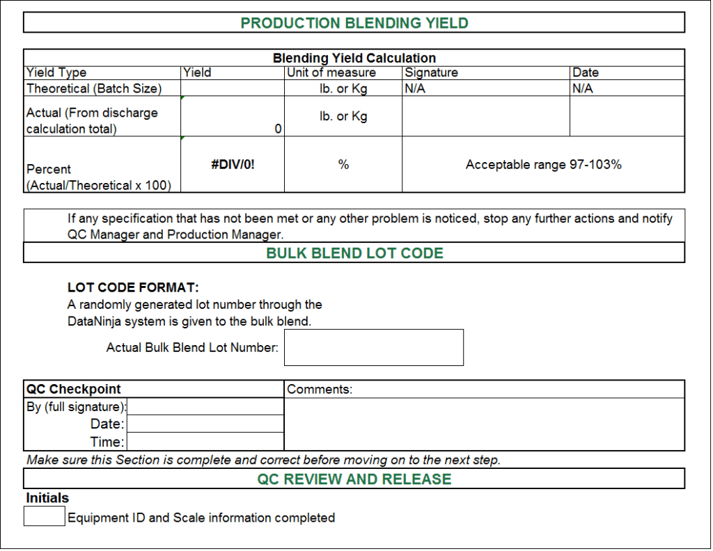 Excel Batch Record Templates Download DataNinja